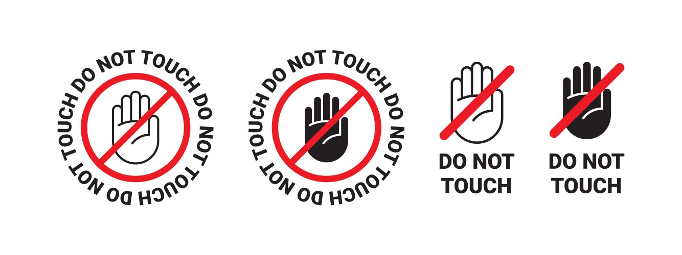 No Touch Logo Don T Touch Icons For Free Download | Freepik