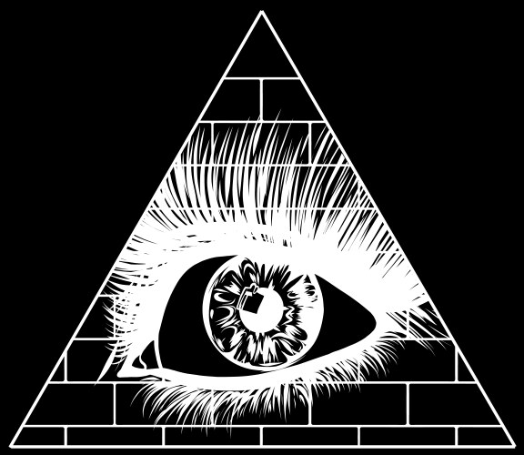 Eye triangle one traditional tattoo Royalty Free Vector