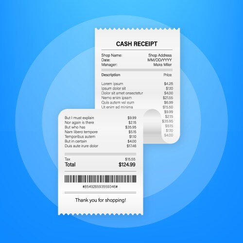 Realistic Payment Receipts Paper Bills Royalty Free Vector
