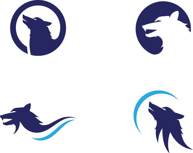 Jumping wolf logo template isolated on white Vector Image