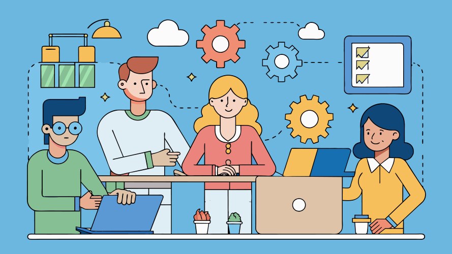 Enhance your projects with teamwork collaboration Vector Image