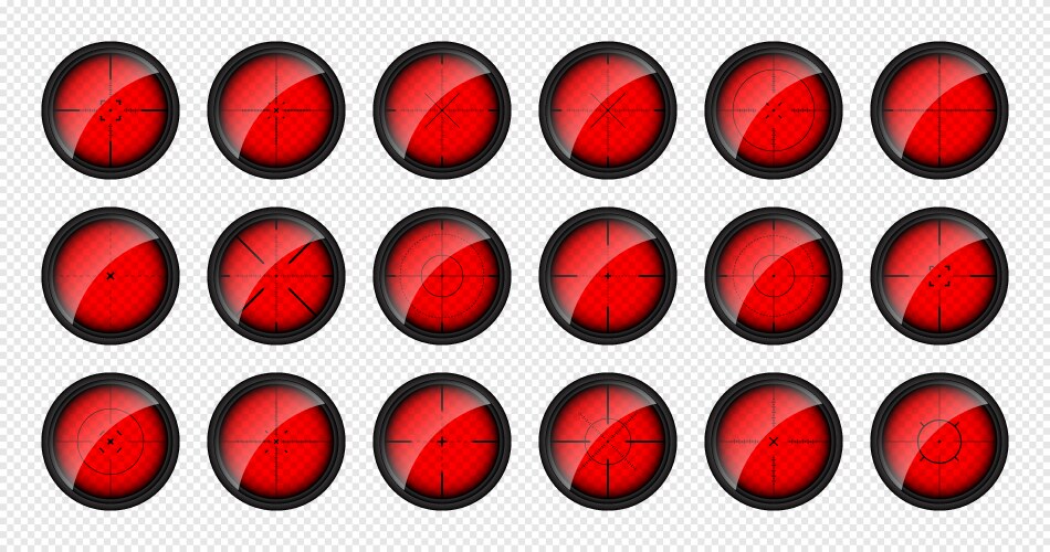 Various sniper rifle night sights weapon optical Vector Image