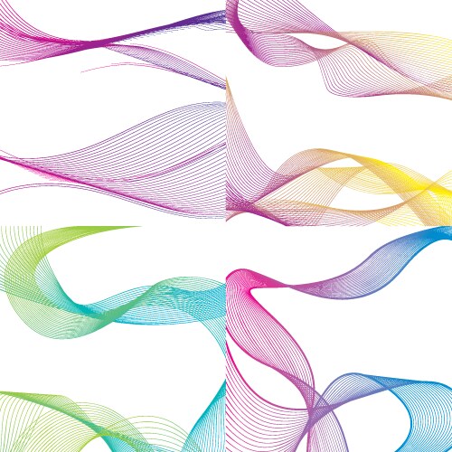 Set of color wave Royalty Free Vector Image - VectorStock