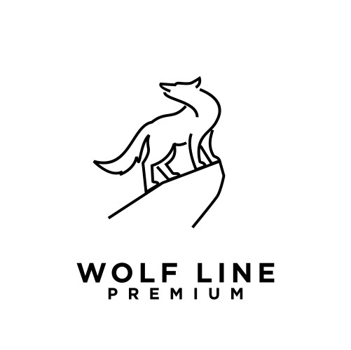 Wolf line logo icon design Royalty Free Vector Image