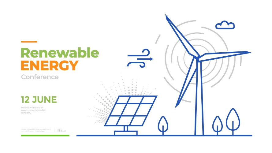 Renewable and non-renewable energy sources poster Vector Image