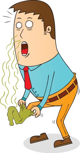 Baby boy with bad smell in pampers cute kids Vector Image