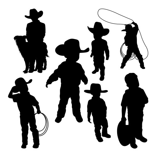 Kid playing silhouettes Royalty Free Vector Image