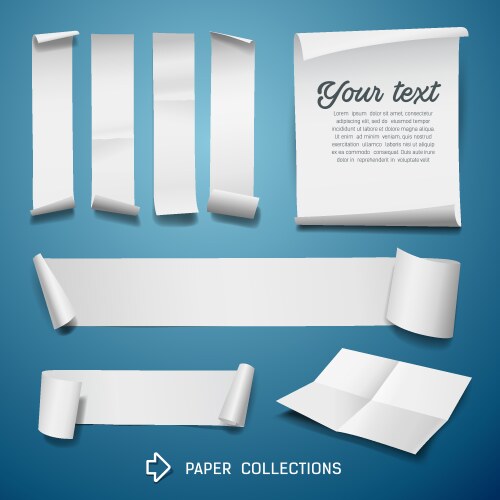 White paper long collections Royalty Free Vector Image
