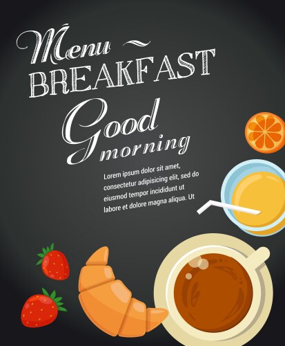 Breakfast poster Royalty Free Vector Image - VectorStock