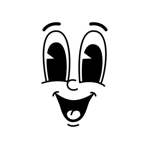 Cartoon Cheeky Smile Emoji Emotional Funny Smile Face Icons Set Vector