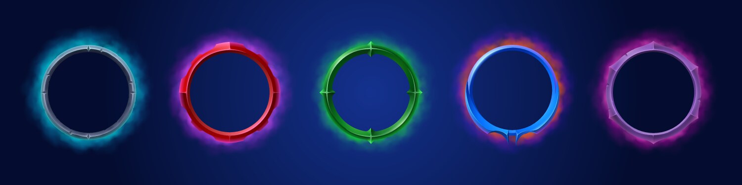 Game avatar templates with fantasy frames Vector Image