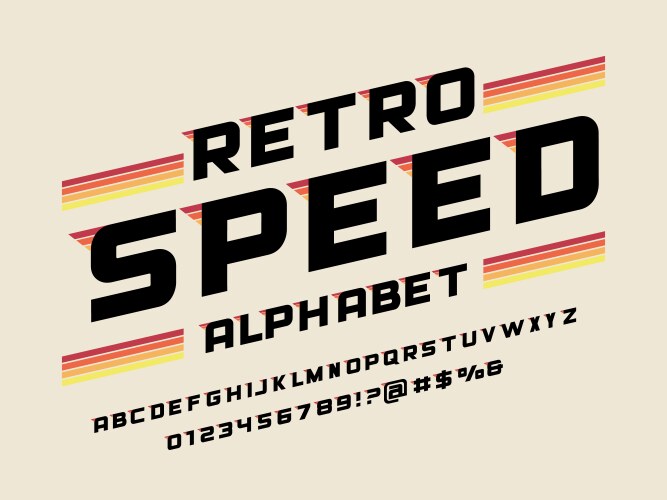 Speed style font design Royalty Free Vector Image
