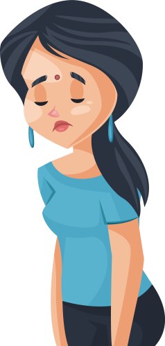 Sad woman thinking Royalty Free Vector Image - VectorStock