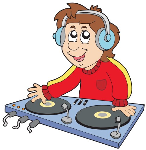 Cartoon dj girl Royalty Free Vector Image - VectorStock