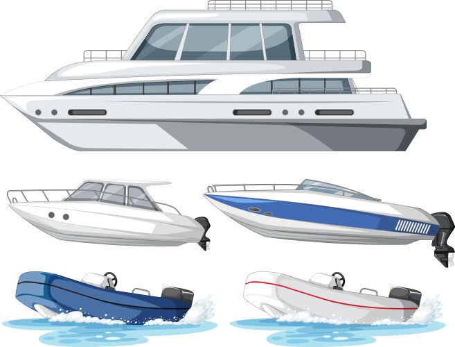Boat set Royalty Free Vector Image - VectorStock