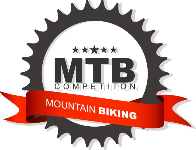 Bicycle chainring mountain bike gear logo Vector Image
