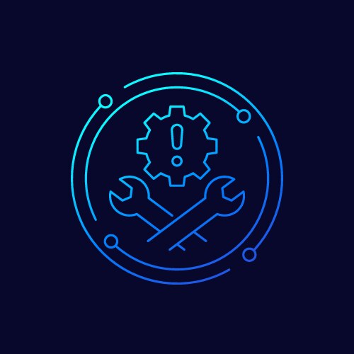 Fixing errors technical problems line icon Vector Image