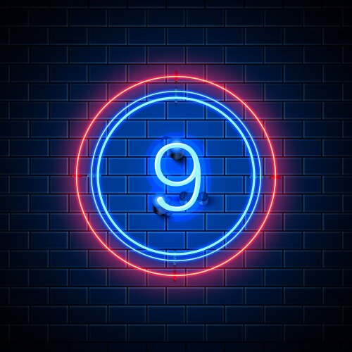 Neon city font sign number 1 Royalty Free Vector Image