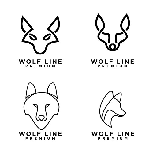 Wolf line logo icon design Royalty Free Vector Image