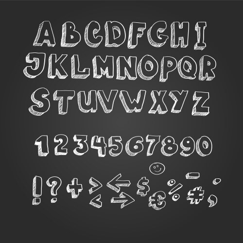 Chalkboard alphabet Royalty Free Vector Image - VectorStock