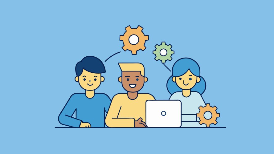 Enhance your projects with teamwork collaboration Vector Image