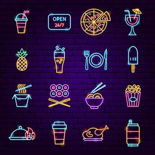 Hot menu neon sign Royalty Free Vector Image - VectorStock