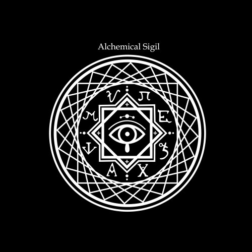 Magical alchemical seal with patterns Royalty Free Vector