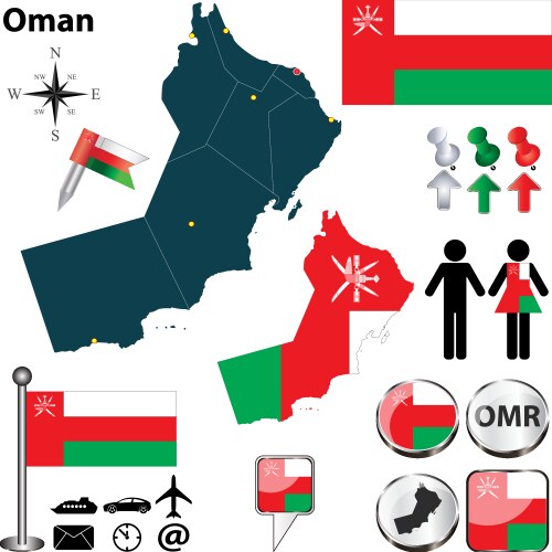 Travel to oman muscat city historical building Vector Image