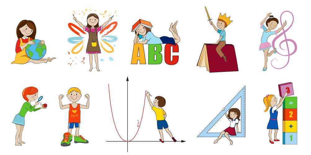 School Subjects Cartoon Vector Images (over 3,000)