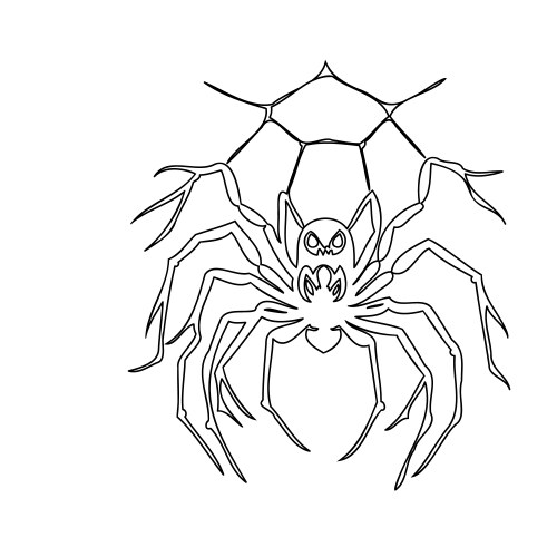 Spider halloween outline sketch Royalty Free Vector Image
