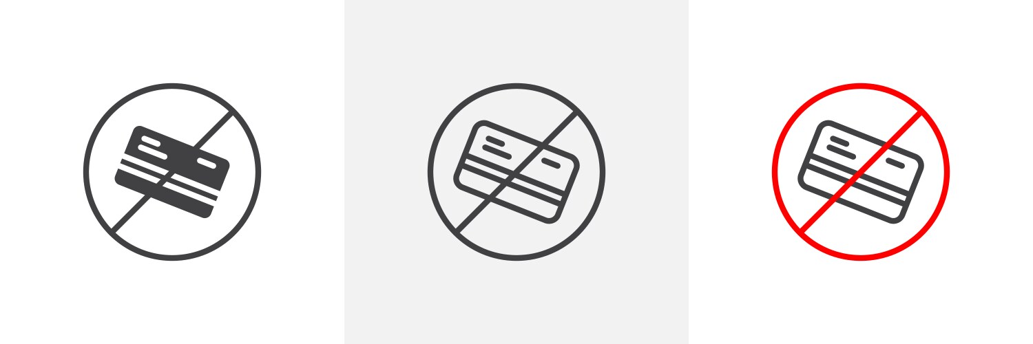 Credit card with prohibition sign no debit Vector Image