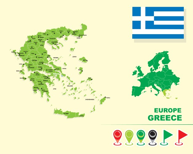 Map of greece Royalty Free Vector Image - VectorStock