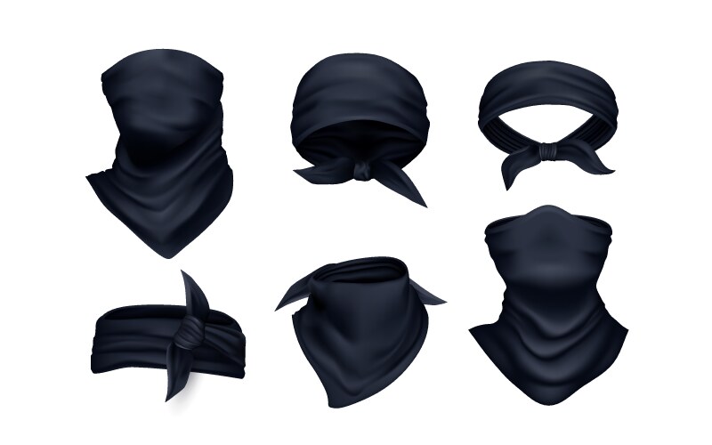 Bandanas realistic headbands for bikers sport Vector Image