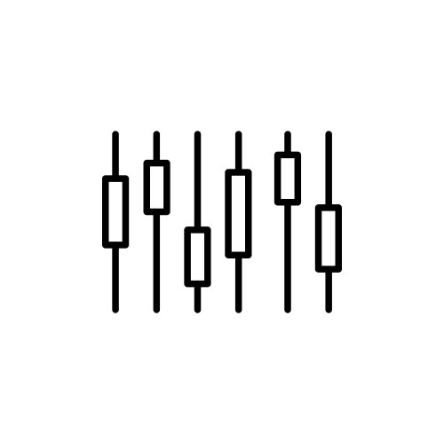 Chart candlestick icon isolated on white Vector Image