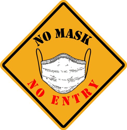 Please wear medical mask signage or floor sticker Vector Image