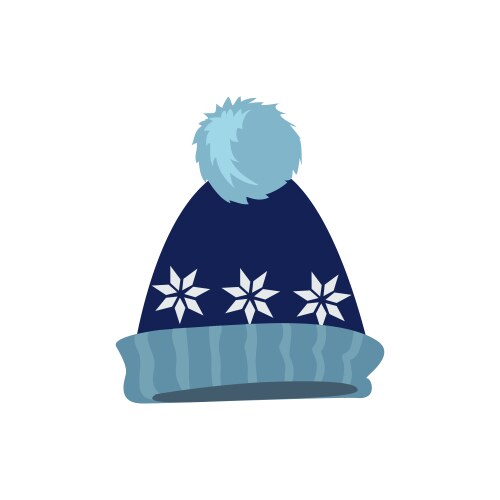 Blue Knitted Winter Hat & Gloves Set – Royalty-Free Vector | VectorStock