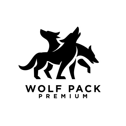 Wolf pack logo icon design Royalty Free Vector Image