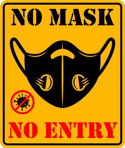 Please wear medical mask signage or floor sticker Vector Image