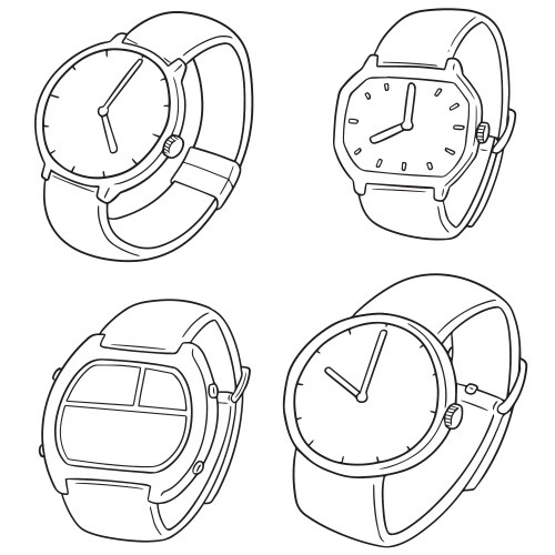 Set of watches Royalty Free Vector Image - VectorStock