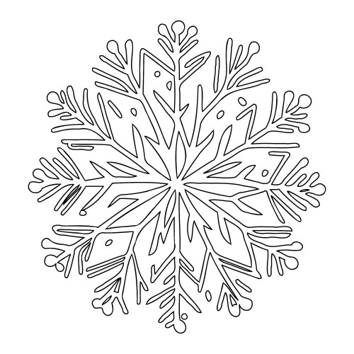 Snow flake outline sketch Royalty Free Vector Image