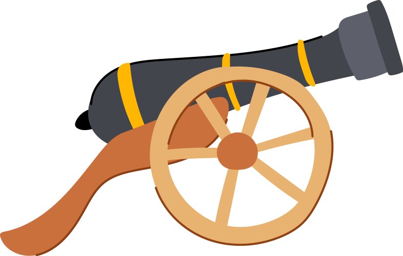 Cannon gun set cartoon Royalty Free Vector Image