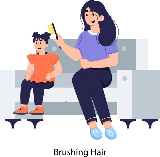 Kid brushing Royalty Free Vector Image - VectorStock