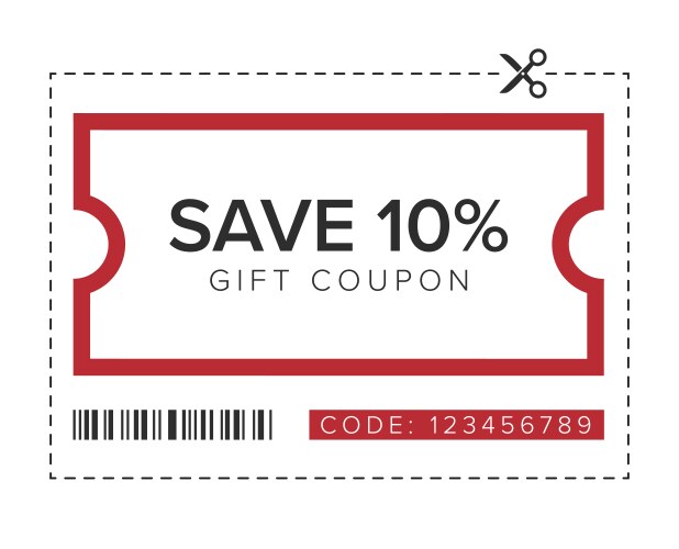 Discount coupon template isolated Royalty Free Vector Image