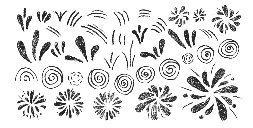 Firework crayon drawing isolated on white Vector Image