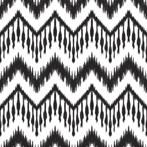 Simple ikat pattern in black and white colors Vector Image