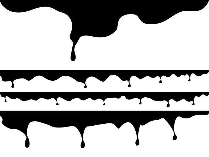 Black dripping stain liquid paint drop oil ink Vector Image