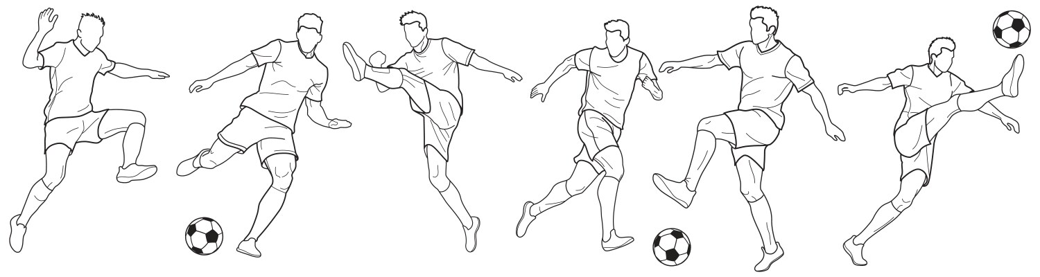 Ball Kicking Outline Player Soccer Vector Images (over 3,000)