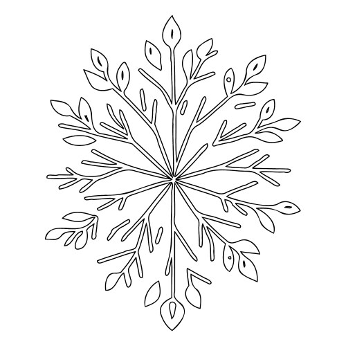 Snow flake outline sketch Royalty Free Vector Image