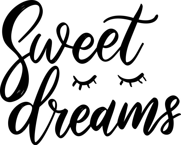 Calligraphy good night and sweet dreams lettering Vector Image