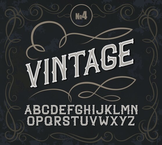Vintage serif lettering font Royalty Free Vector Image